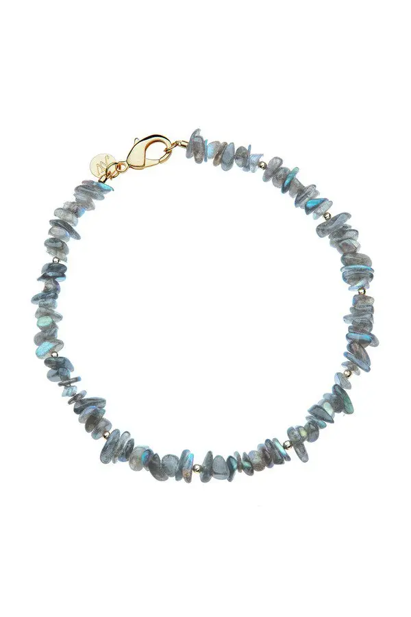 JANE WIN Labradorite Beaded Necklace - Gold