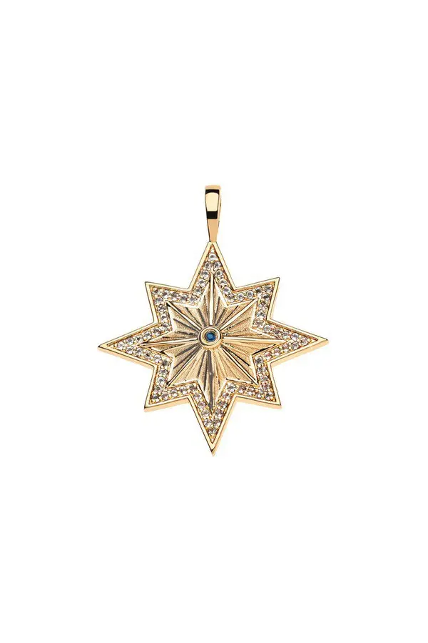 JANE WIN Lucky Wish On A Star Embellished Pendant - Blue