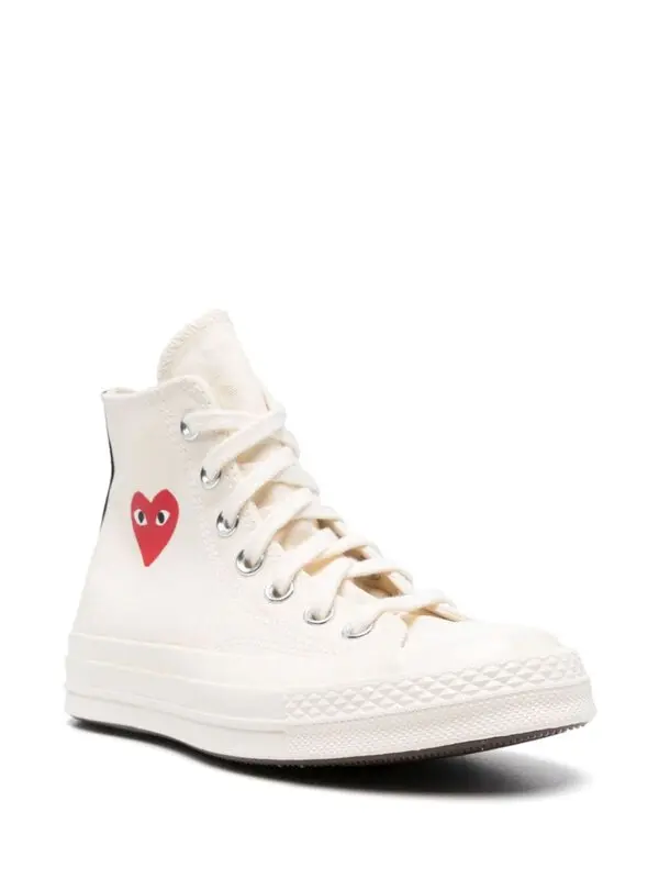Play Comme Des Garcon Chuck Taylor High Top Sneakers - Beige
