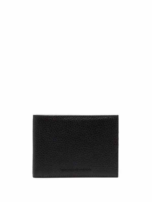 Emporio Armani Leather Bifold Wallet - Black