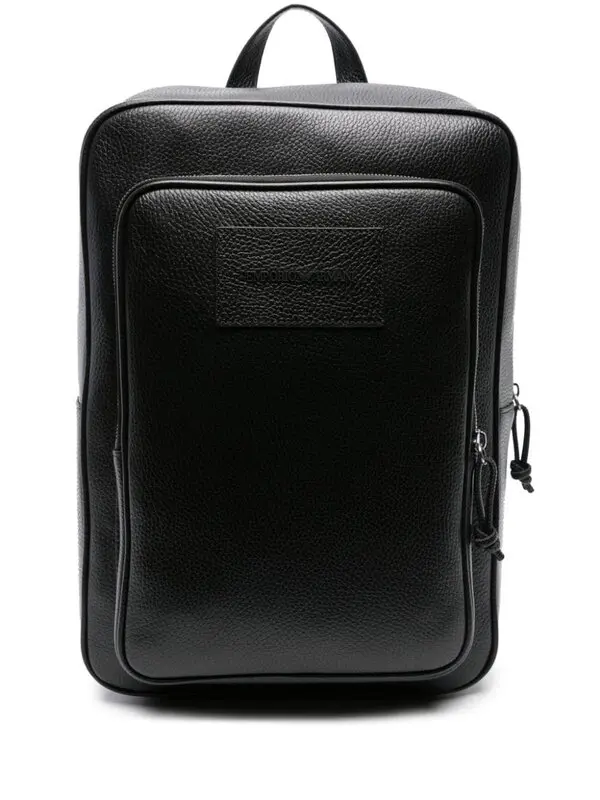 Emporio Armani Leather Backpack - Black