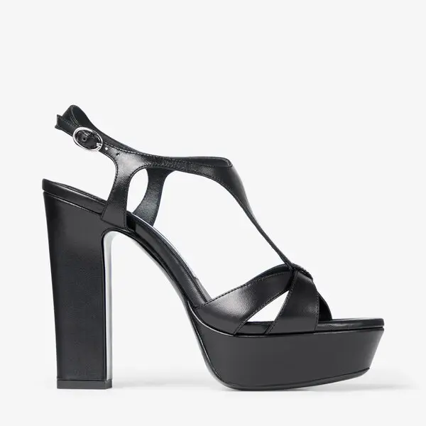 JIMMY CHOO Kesia 120 Leather Sandals - Black
