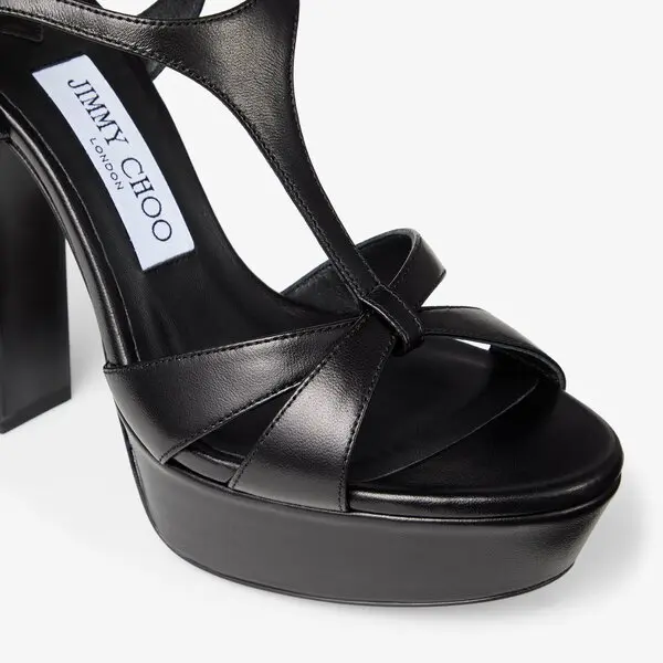 JIMMY CHOO Kesia 120 Leather Sandals - Black