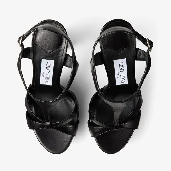 JIMMY CHOO Kesia 120 Leather Sandals - Black