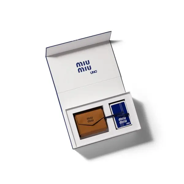 Miu Miu Uno X Card Set With Leather Case - Cognac/palisander