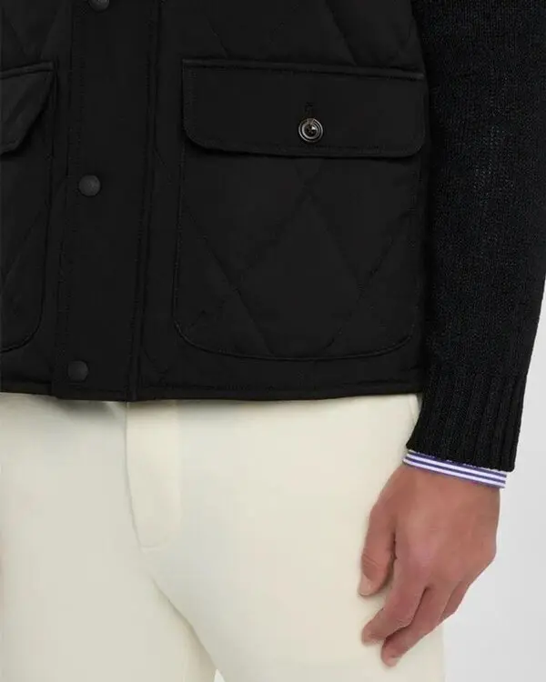 Ralph Lauren Purple Label Carleton Quilted Snap-front Vest - Black