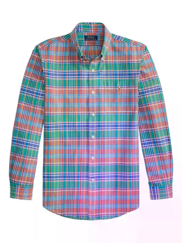 Polo Ralph Lauren Plaid-pattern Logo-embroidered Shirt - Green
