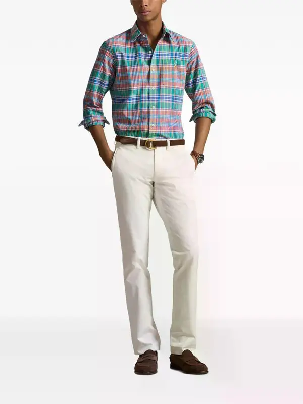 Polo Ralph Lauren Plaid-pattern Logo-embroidered Shirt - Green