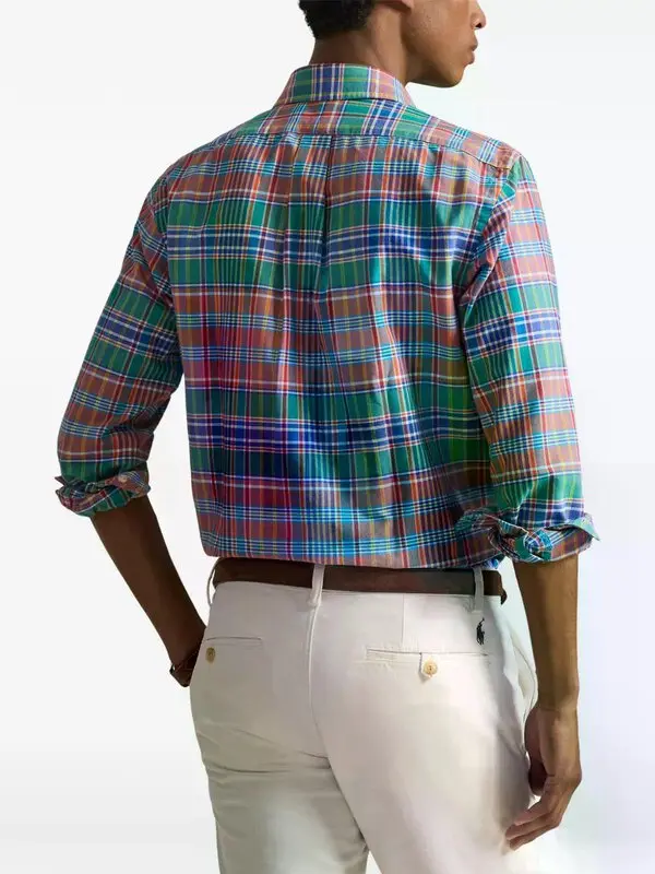 Polo Ralph Lauren Plaid-pattern Logo-embroidered Shirt - Green