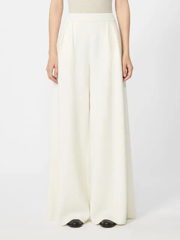 Max Mara Wide-fit Wool Trousers - Silk