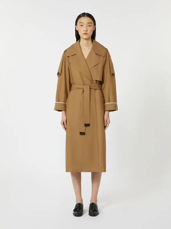 Max Mara Oversized Water-repellent Twill Trench Coat - Brown