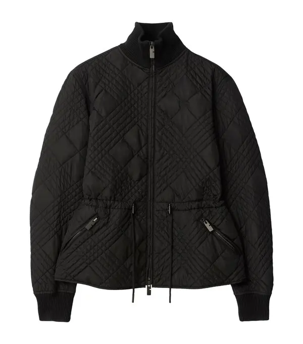 Burberry Micro-stitch Wakerley Quilted Jacket - Black