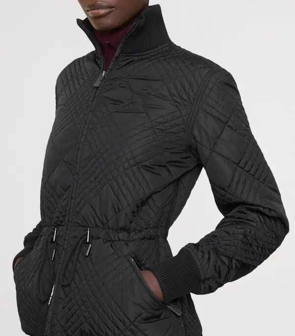 Burberry Micro-stitch Wakerley Quilted Jacket - Black