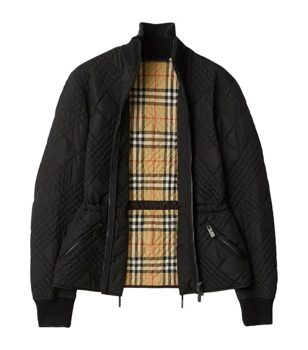 Burberry Micro-stitch Wakerley Quilted Jacket - Black