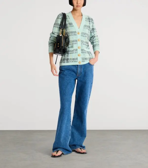 Balmain Tweed Sequin Cardigan