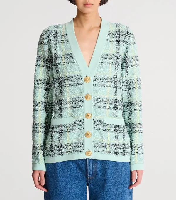 Balmain Tweed Sequin Cardigan