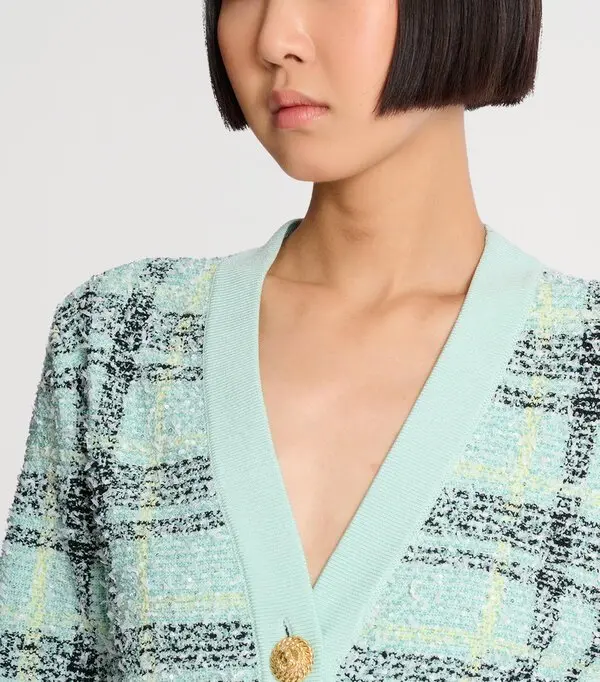 Balmain Tweed Sequin Cardigan