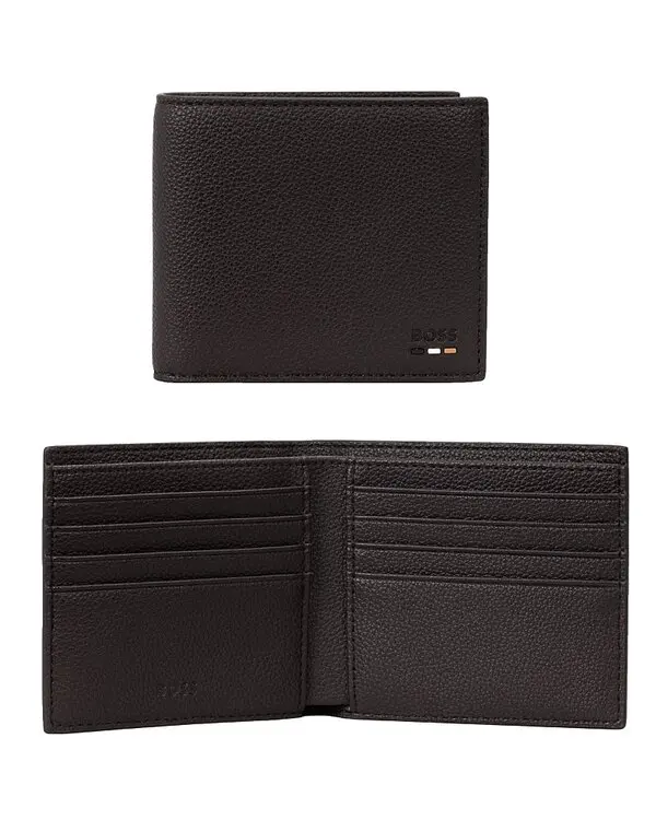 BOSS Leather Crosstown Wallet - Navy