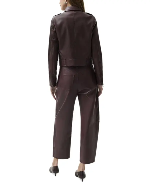 PISTOLA Eli High-rise Faux Leather Crop Jeans