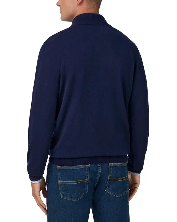 Boggi Milano Half-zip Cashmere Wool Sweater - Navy Blue