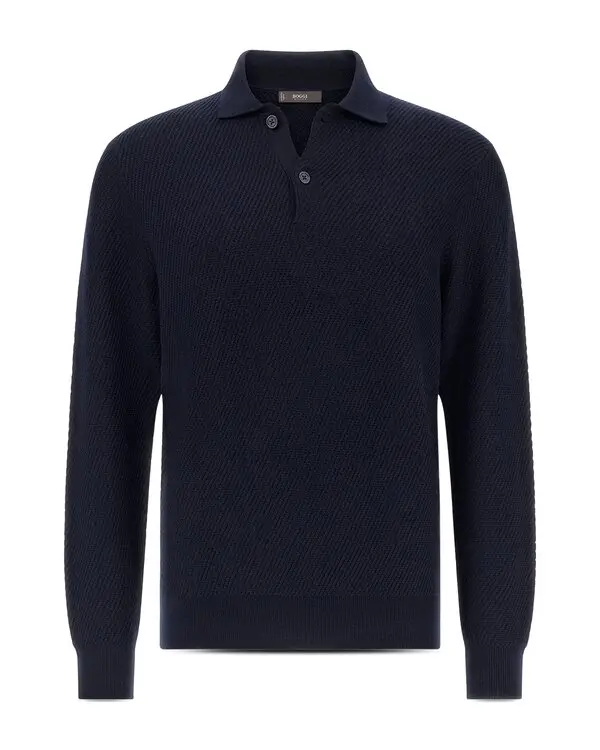 Boggi Milano Extra Fine Merino Wool Sweater - Navy Blue