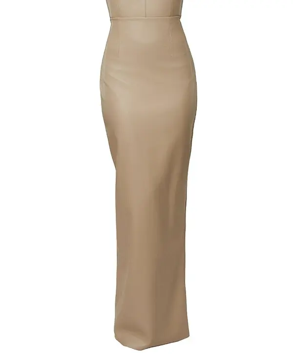 JLUXLABEL Ace Pu Leather Maxi Skirt - Beige