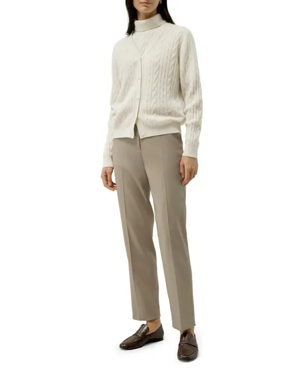Lilysilk Cable Knit Baby Cashmere Cardigan - Cloud