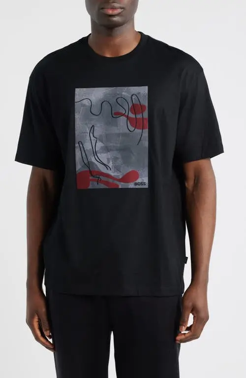 BOSS Tames Cotton Graphic T-shirt - Black