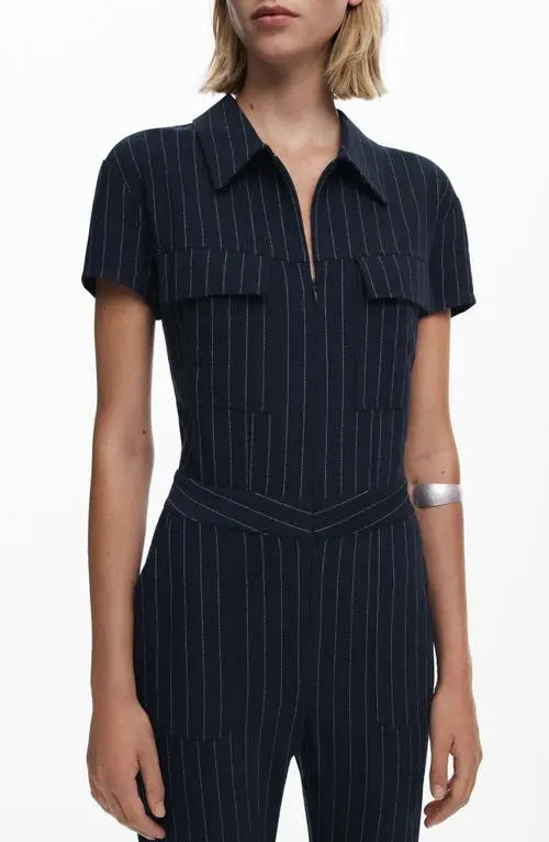 Desigual Pinstriped Bootcut Jumpsuit