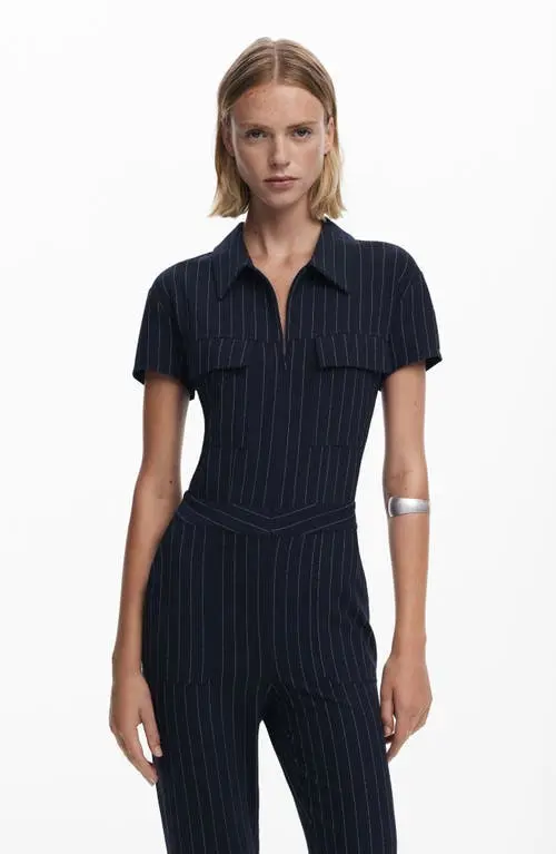 Desigual Pinstriped Bootcut Jumpsuit