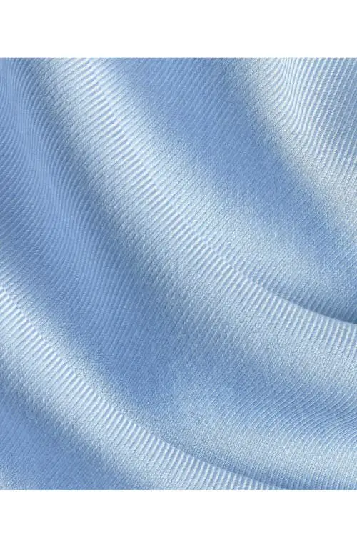 David Donahue Trim Fit Light Blue Cotton & Cashmere Twill Dress Shirt - Sky
