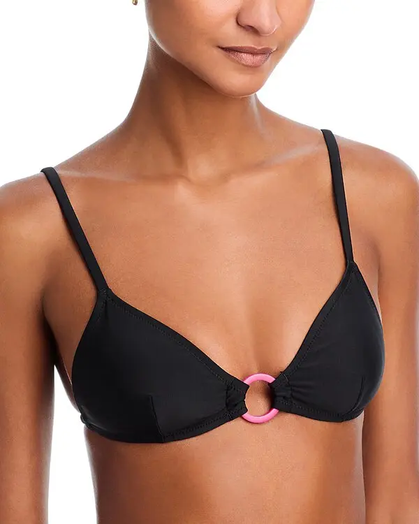 Solid & Striped The Gaia Ring Front Bikini Top - Noir