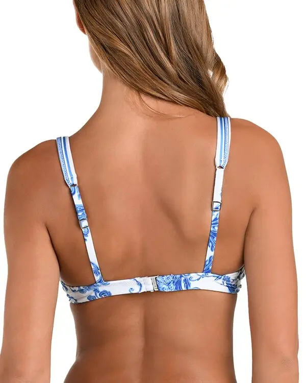 L'Agence Lexie Baroque Bikini Top - Blue