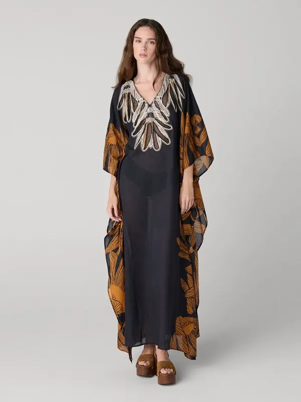 Diane Von Furstenberg Lumi Maxi Dress - Tiger Lily Black