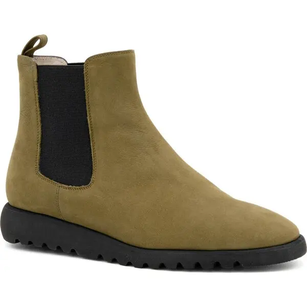 AMALFI BY RANGONI Elios Platform Chelsea Boot - Khaki Long Beach