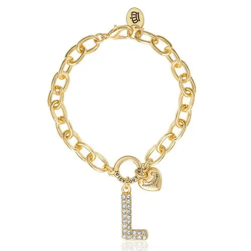 Juicy Couture Pavé Initial Charm Bracelet - Letter L