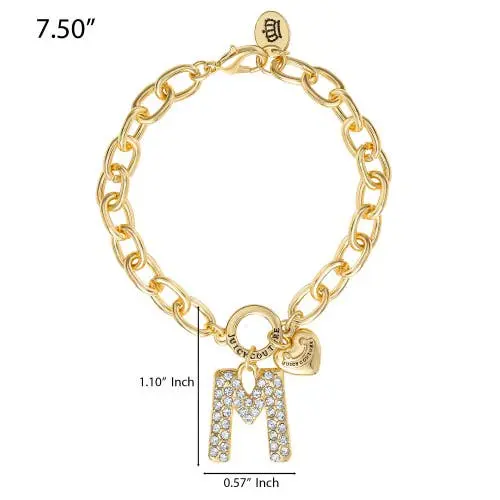 Juicy Couture Pavé Initial Charm Bracelet - Letter M