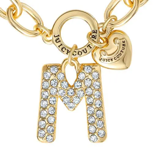 Juicy Couture Pavé Initial Charm Bracelet - Letter M
