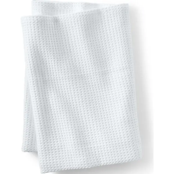 LANDS' END Organic Cotton Blanket - White