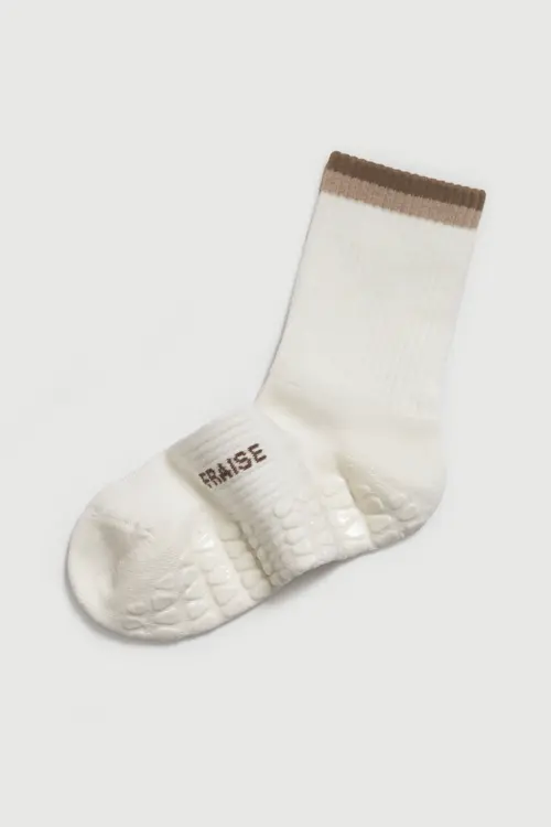 FRAISE Striped Quarter Crew Grip Socks - Malt