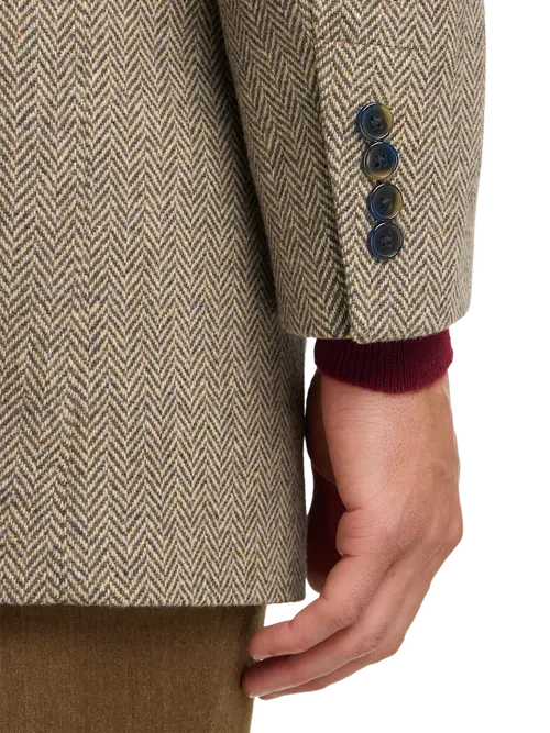 PAUL FREDRICK Herringbone Topcoat