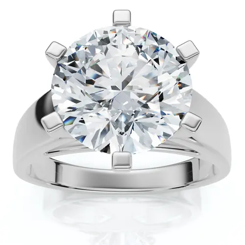 BLISS DIAMOND 3 Ct Diamond Solitaire Cigar Ring - 14k White Gold
