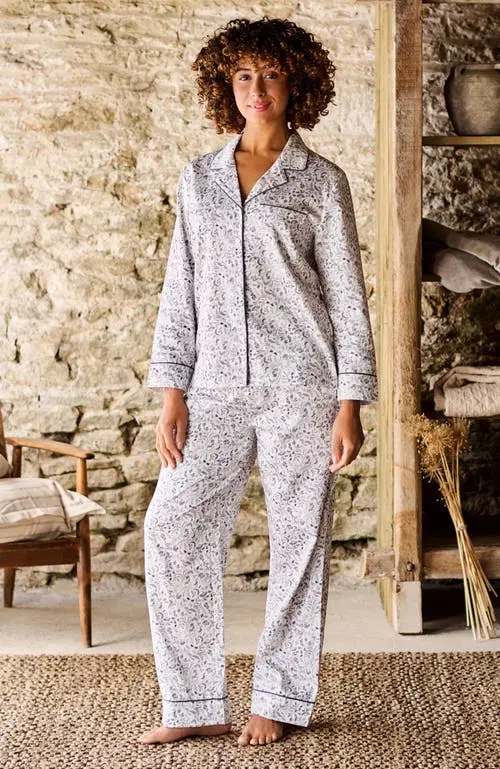 CHRISTY Ditsy Gingham Cotton Percale Floral Pajamas