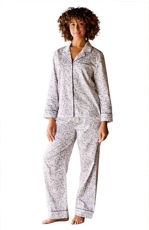 CHRISTY Ditsy Gingham Cotton Percale Floral Pajamas