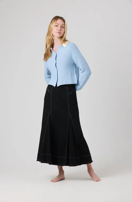 BY TESS COLLECTION Jade Stretch Denim Midi Skirt