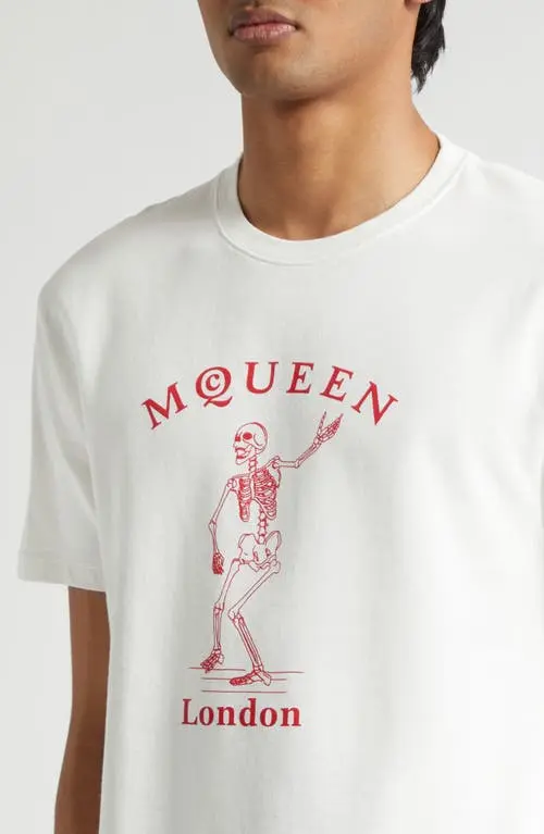 Alexander McQueen Skeleton Graphic T-shirt - White/red