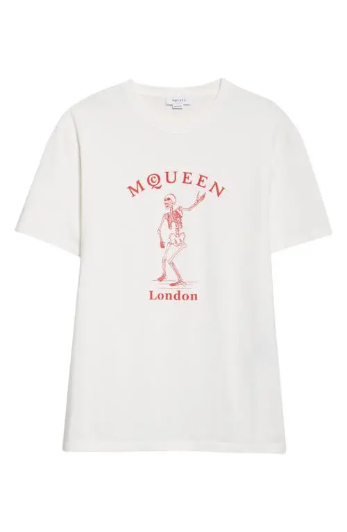 Alexander McQueen Skeleton Graphic T-shirt - White/red