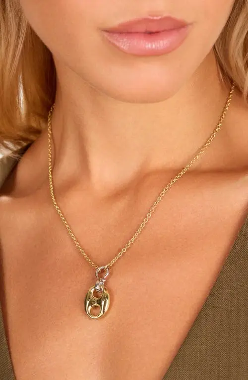 ATHRA LUXE Horsebit Sculpted Pendant Necklace - Silver