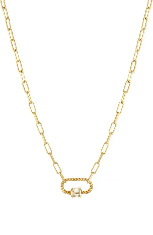 ATHRA LUXE Baguette Rope Link Pendant Necklace - Gold