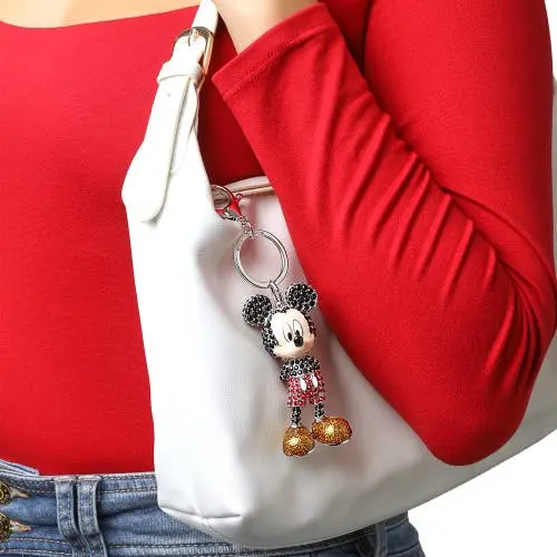 Disney Mickey Mouse Crystal Bag Charm Keychain